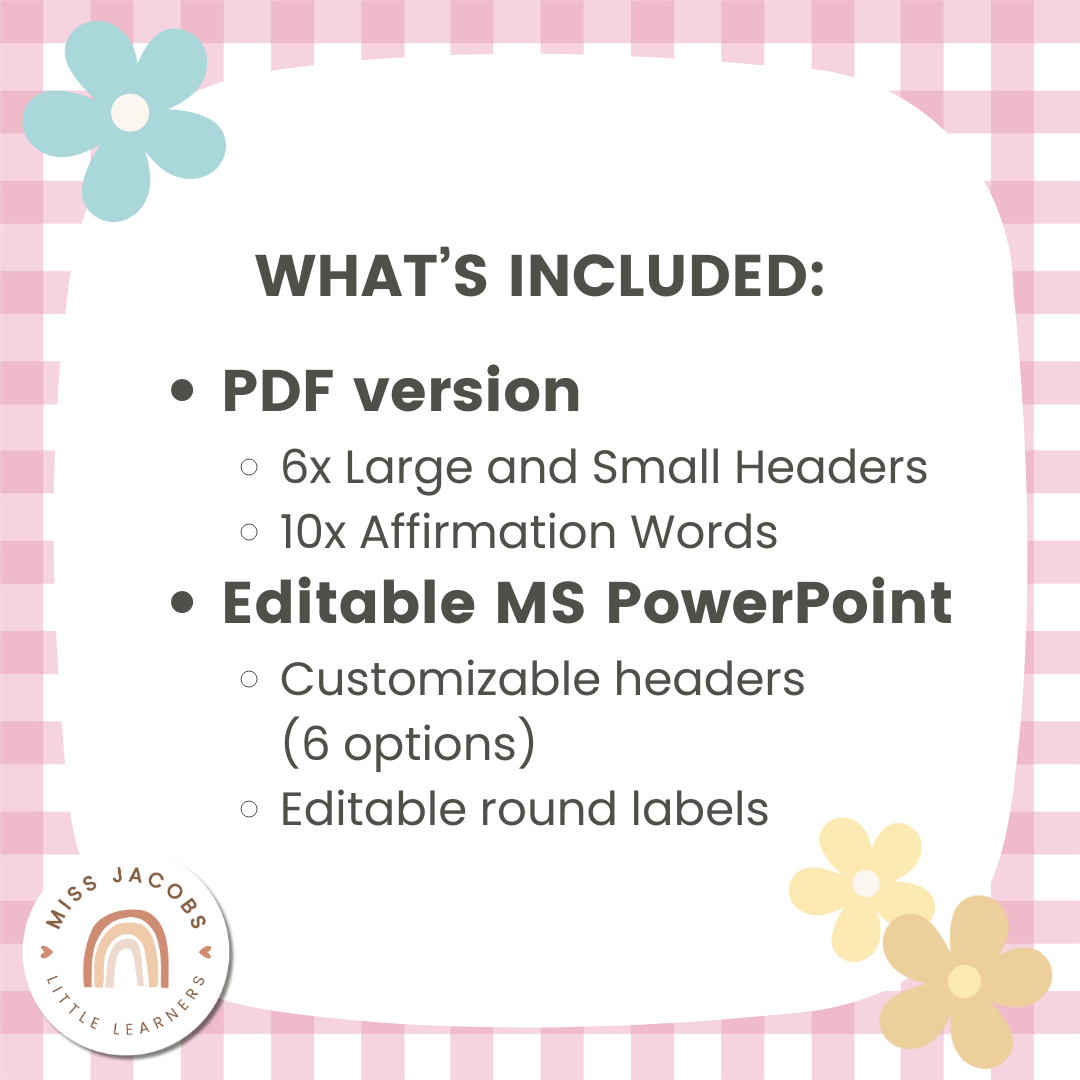 Affirmation Station - Daisy Gingham Pastels Classroom Decor – Miss ...