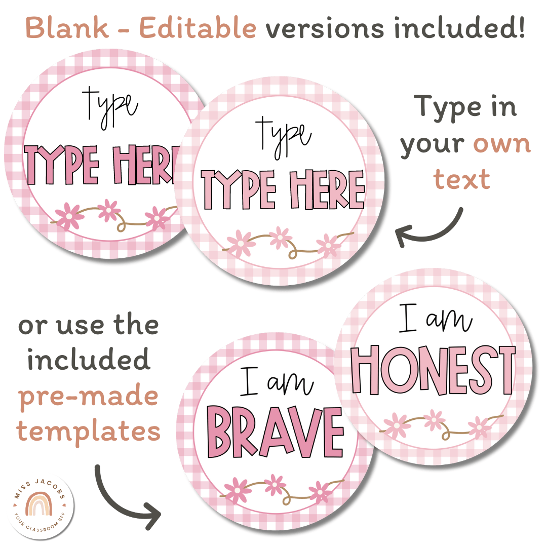 Affirmation Station - Daisy Gingham Pastels Decor