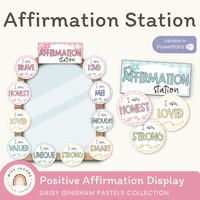 Affirmation Station - Daisy Gingham Pastels Classroom Decor – Miss ...
