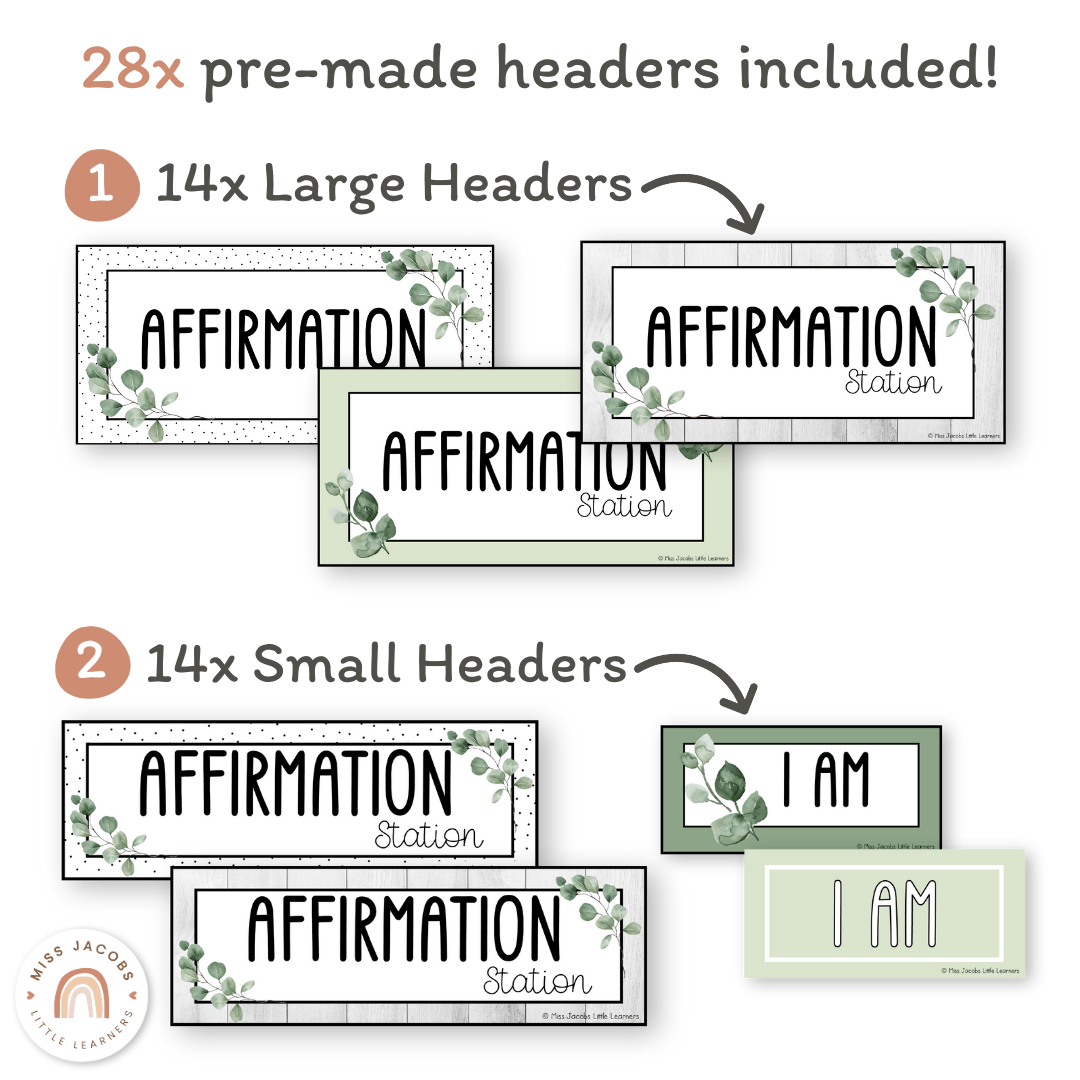 Affirmation Station - Modern Botanical Theme - Miss Jacobs – Miss ...