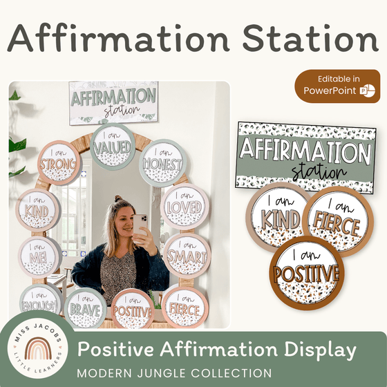 Affirmation Station - Modern Jungle Classroom Decor - Miss Jacobs ...