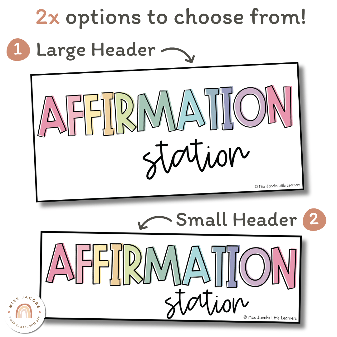 Affirmation Station PASTELS | Positive Affirmations Mirror Display