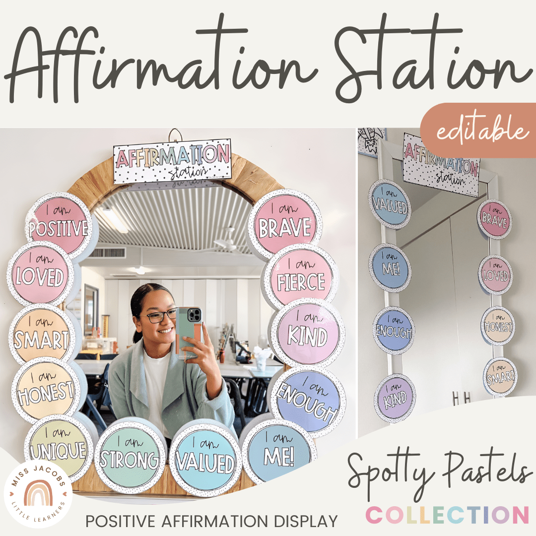 Affirmation Station - Spotty Pastel Classroom Theme - Miss Jacobs ...