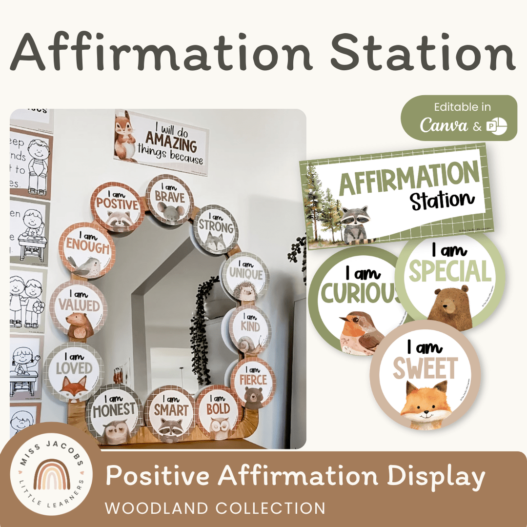 Affirmation Station - Woodland Theme Classroom Decor - Miss Jacobs