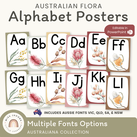 Alphabet Posters - Australiana Classroom Theme - Miss Jacobs – Miss Jacobs Little Learners