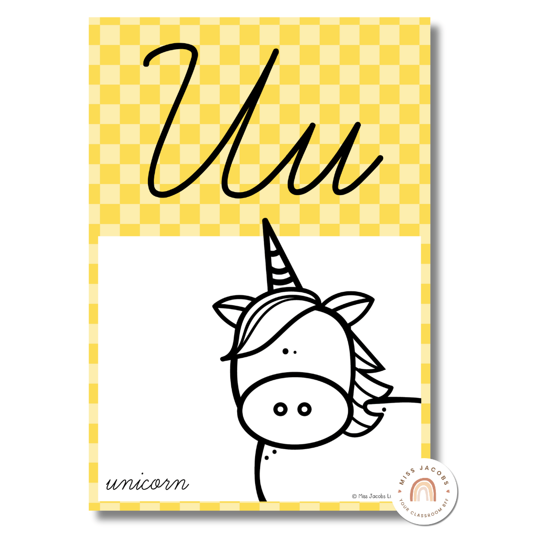 Alphabet Posters Bundle - Cutesy Composition Notebook Classroom Decor ...
