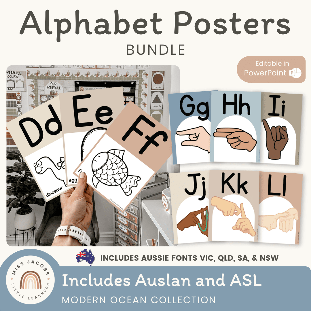 Alphabet Posters Bundle - Modern Ocean Classroom Decor – Miss Jacobs ...
