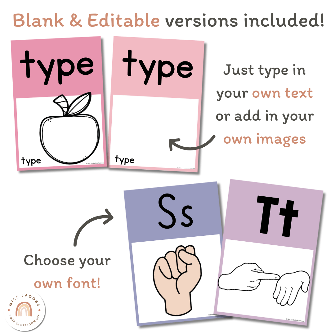 Alphabet Posters Bundle - Simply Pastel Classroom Theme - Miss Jacobs