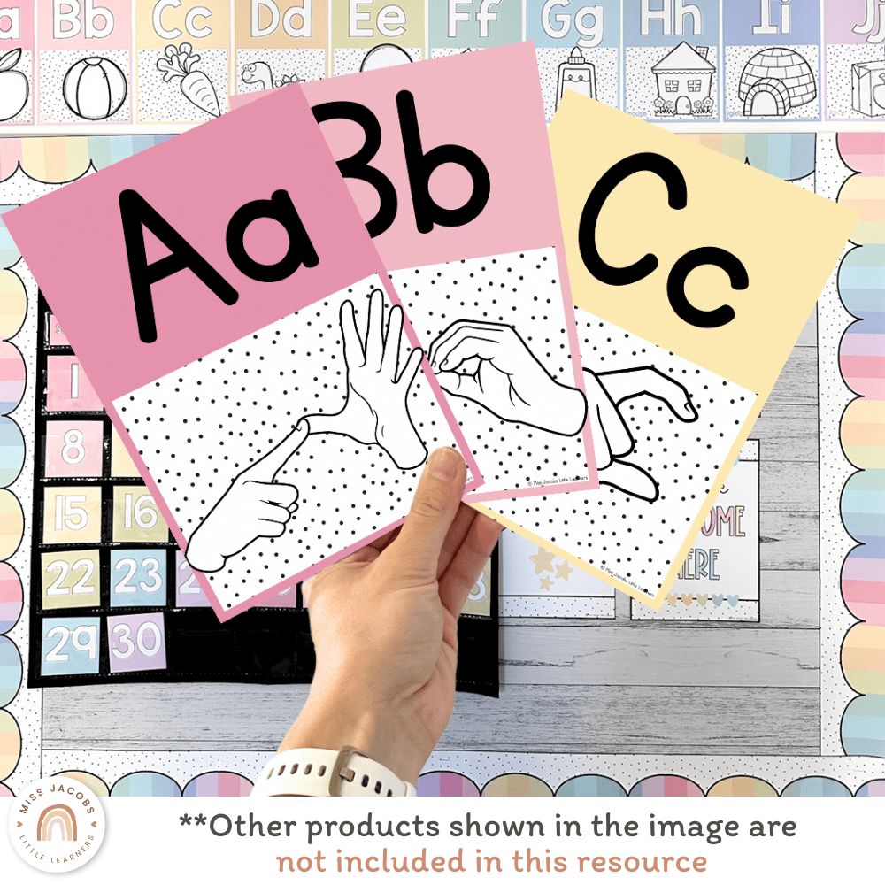 Alphabet Posters Bundle - Spotty Pastel Classroom Theme - MJLL