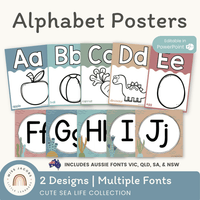 Alphabet Posters - Cute Sea Life Classroom Decor – Miss Jacobs Little ...