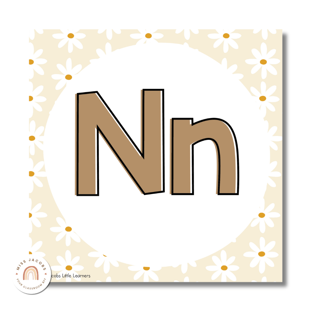 Alphabet Posters Bundle - ASL & Auslan - Daisy Gingham Neutrals