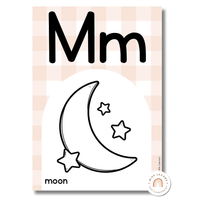 Alphabet Posters Bundle - ASL & Auslan - Daisy Gingham Neutrals