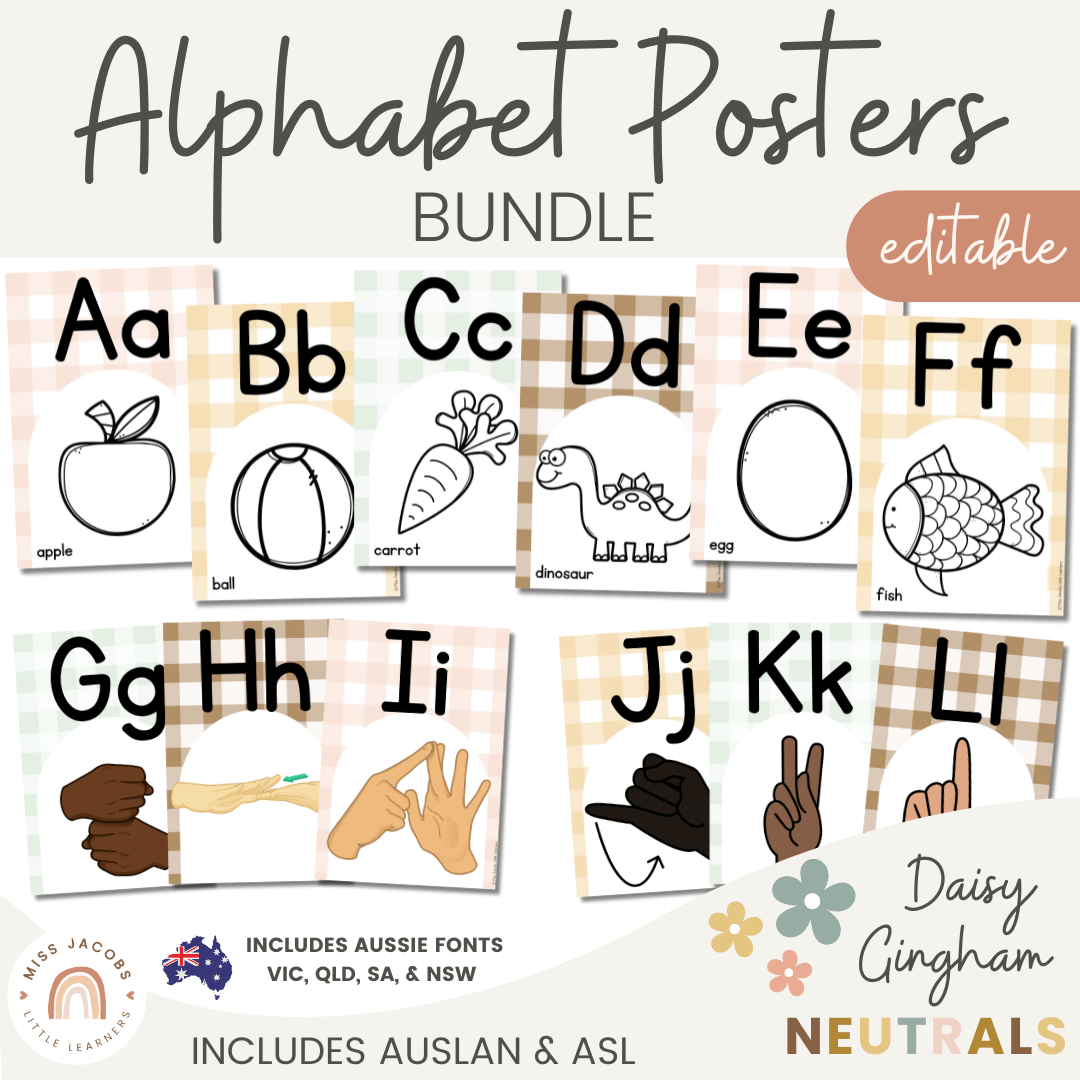 Auslan Alphabet Poster Page 4 - Miss Jacobs Little Learners