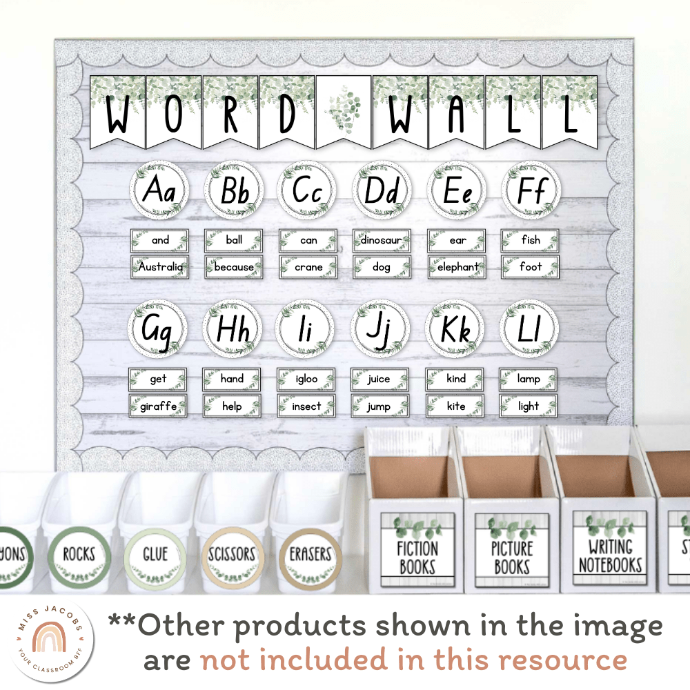 Alphabet Word Wall - Modern Botanical Classroom Theme - MJLL – Miss ...