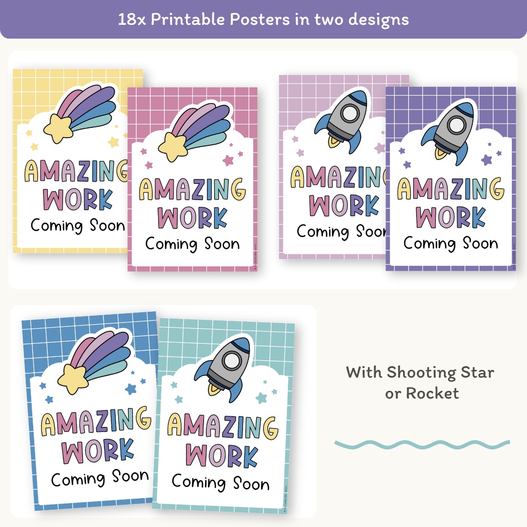 Amazing Work Coming Soon Posters - Dreamy Space - MJLL – Miss Jacobs ...