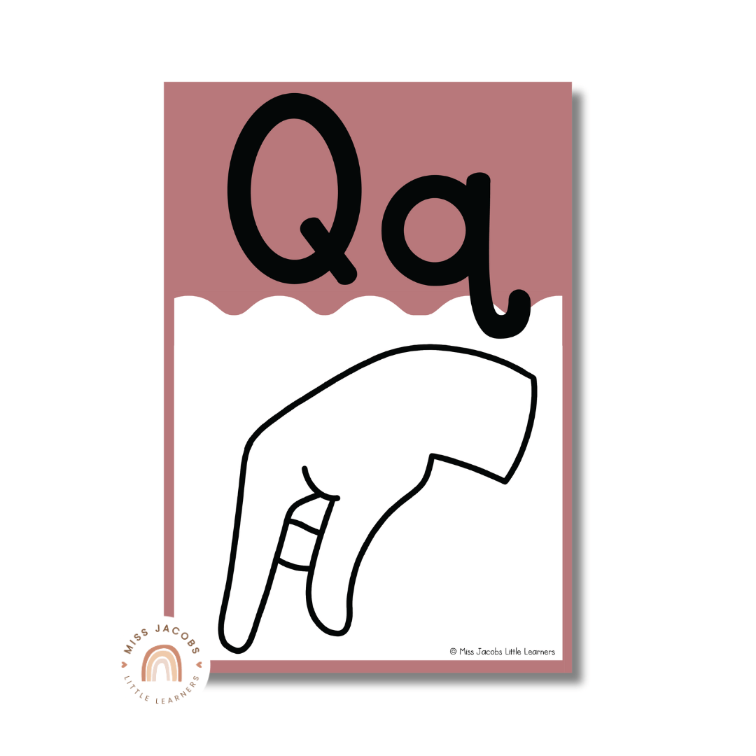 ASL Alphabet Posters - American Sign Language - Cute Sea Life