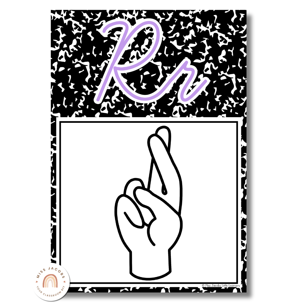 ASL Alphabet Posters - American Sign Language - Cutesy Theme - MJLL