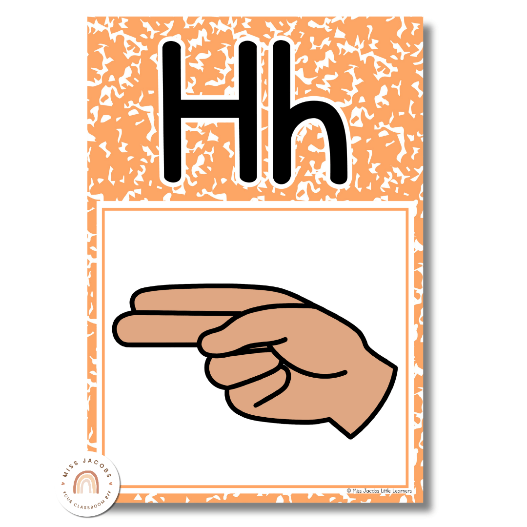ASL Alphabet Posters - American Sign Language - Cutesy Theme - MJLL