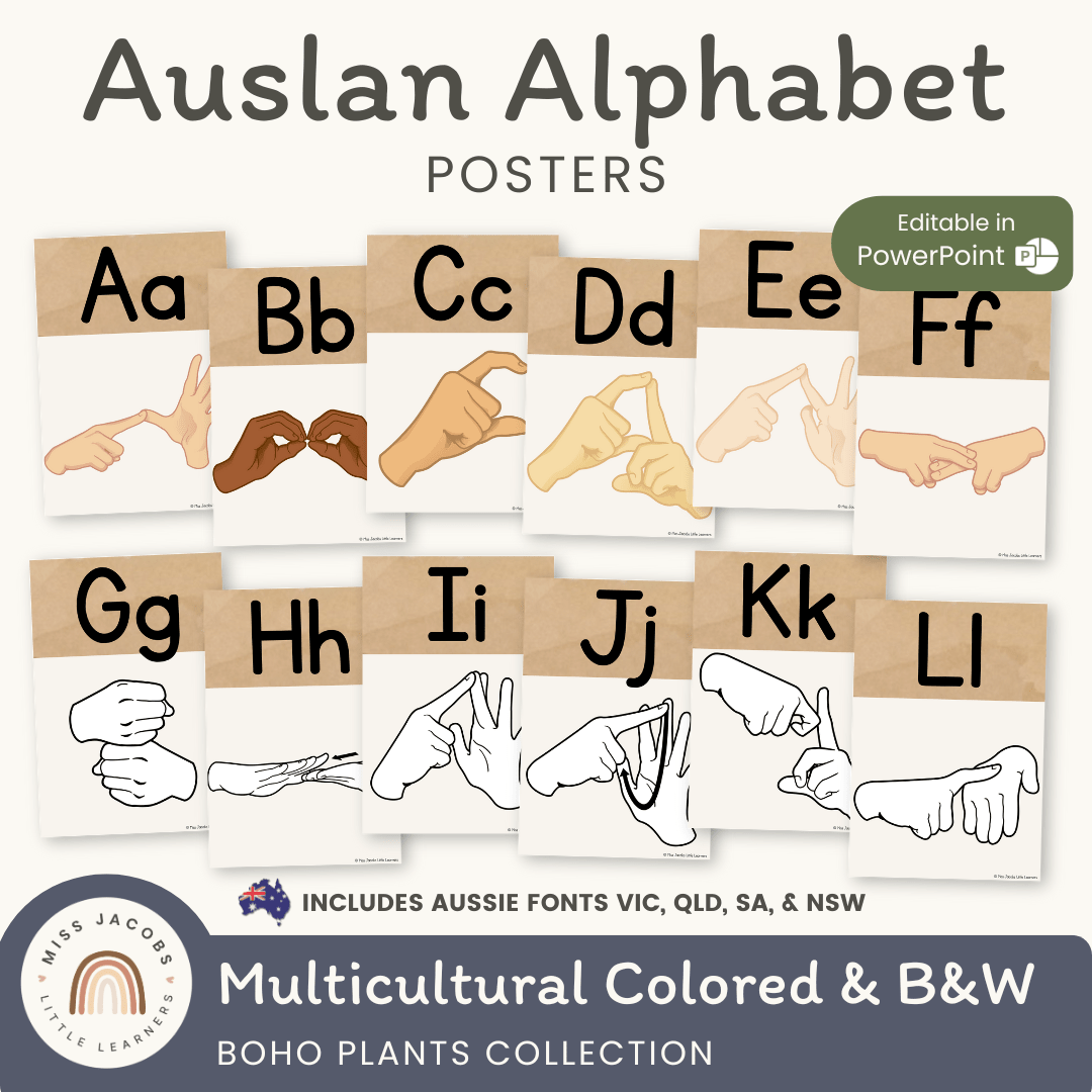 Auslan Alphabet Poster – Page 2 – Miss Jacobs Little Learners