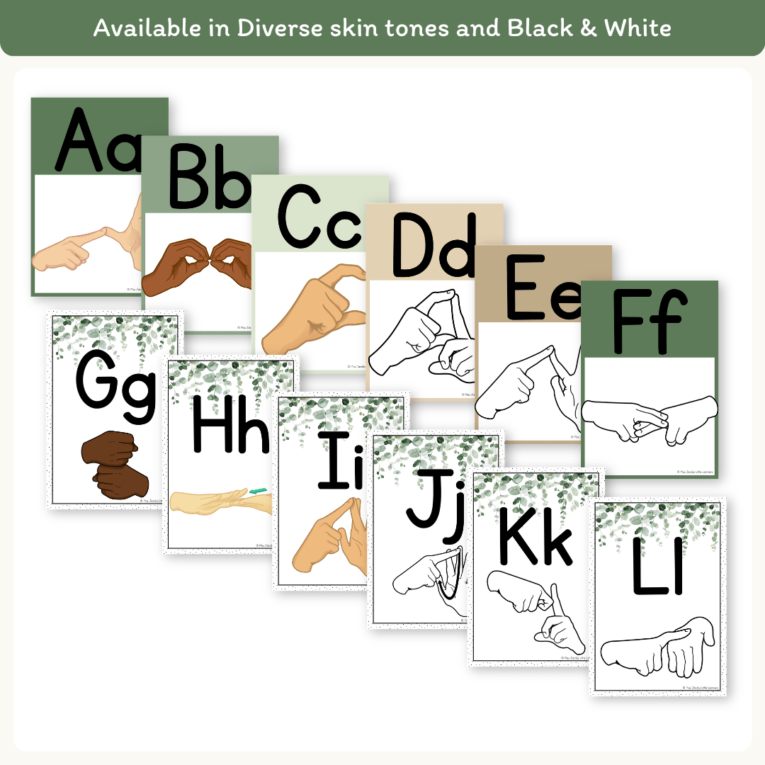 Auslan Alphabet Posters - Modern Botanical Theme - Miss Jacobs – Miss ...