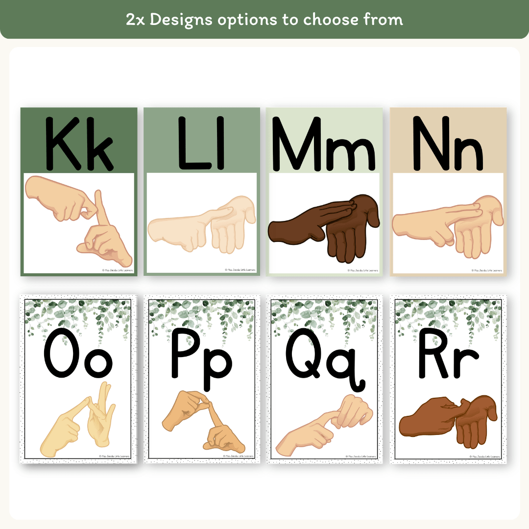 Auslan Alphabet Posters - Modern Botanical Theme - Miss Jacobs – Miss ...