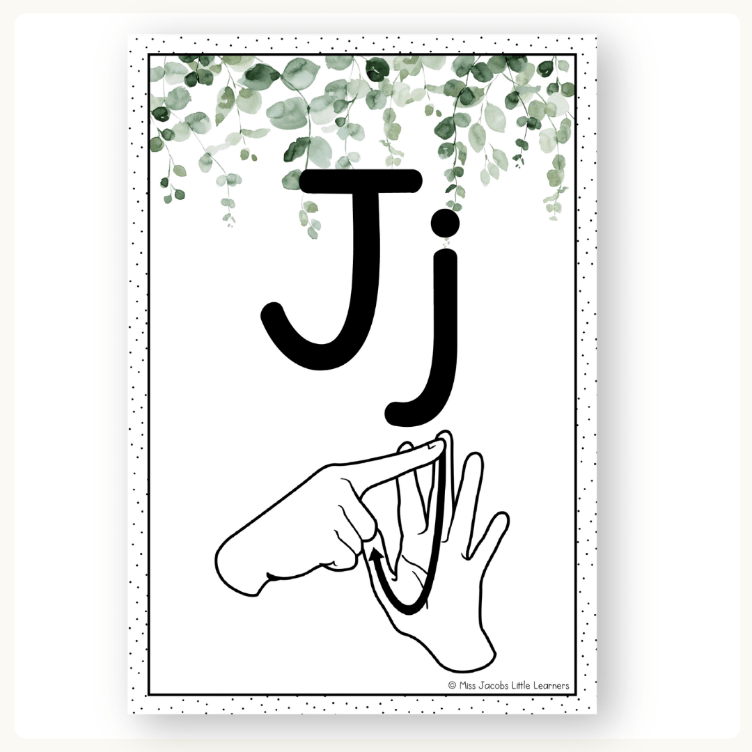 Auslan Alphabet Posters - Modern Botanical Theme - Miss Jacobs – Miss ...