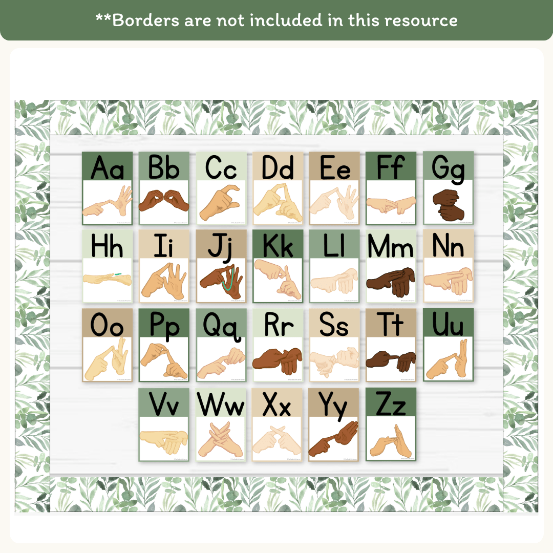 Auslan Alphabet Posters - Modern Botanical Theme - Miss Jacobs – Miss ...