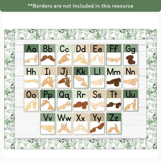 Auslan Alphabet Posters - Modern Botanical Theme - Miss Jacobs – Miss ...