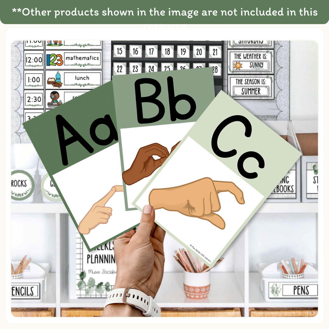 Auslan Alphabet Posters - Modern Botanical Theme - Miss Jacobs – Miss ...
