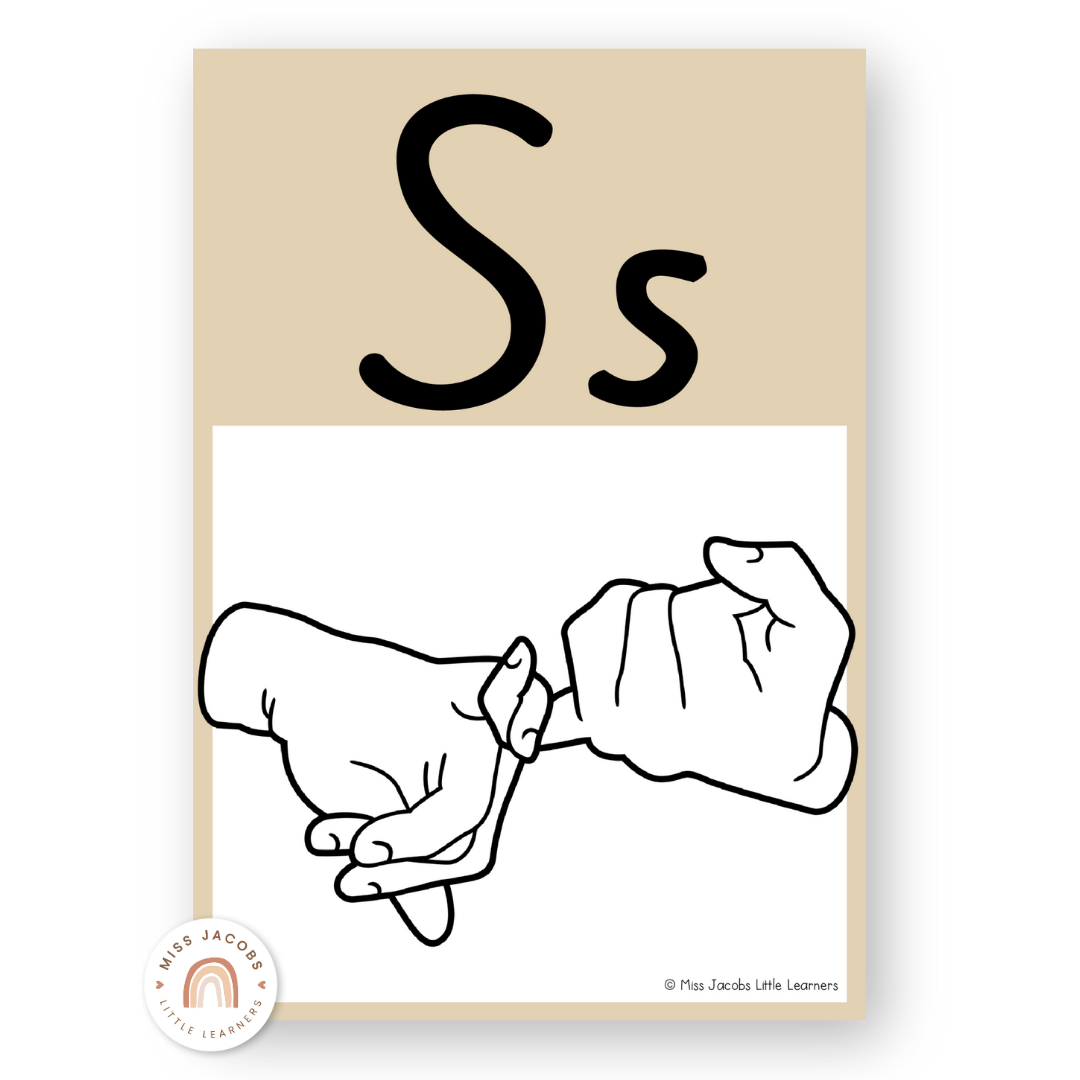 Auslan Alphabet Posters - Modern Botanical Theme - Miss Jacobs
