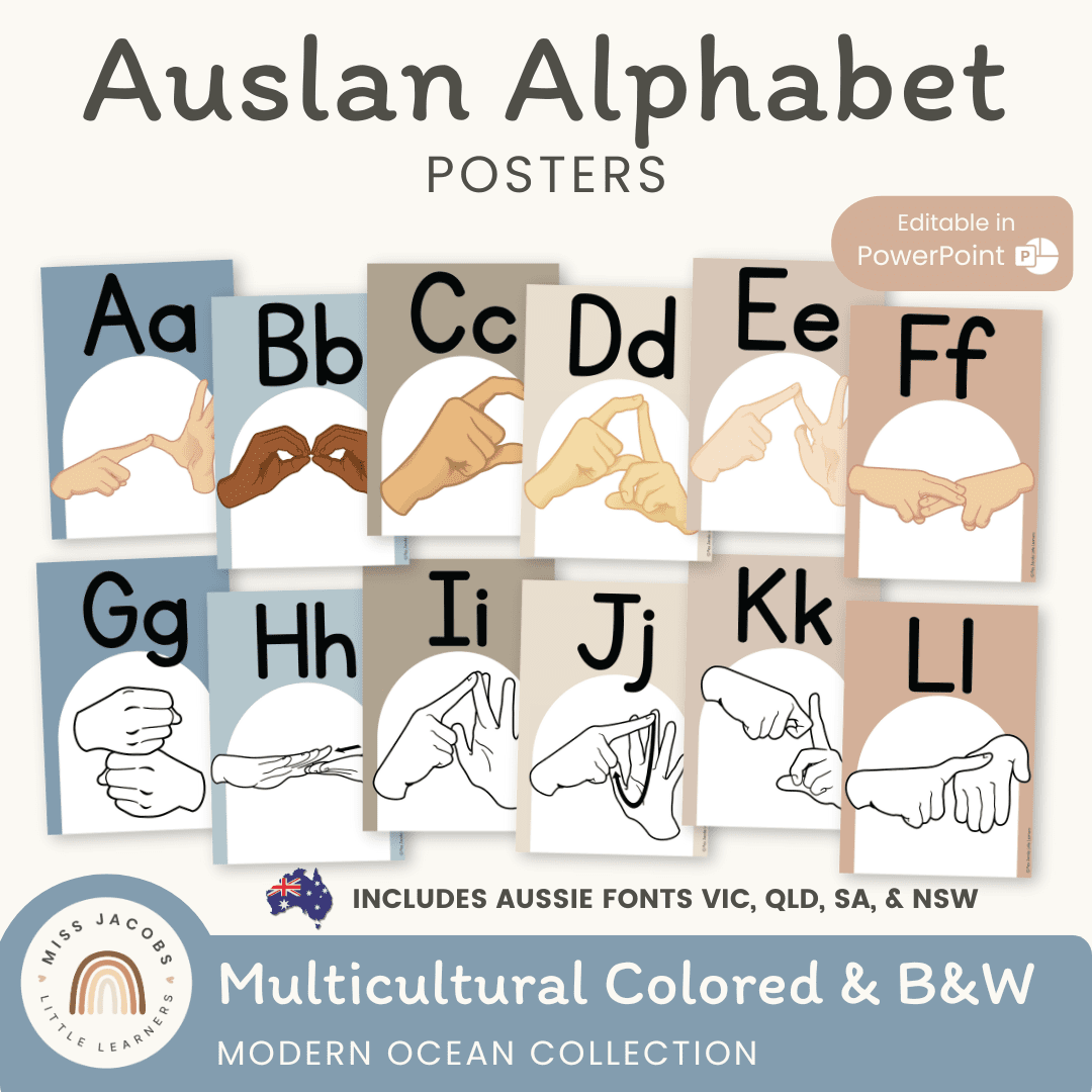 Auslan Alphabet Poster – Miss Jacobs Little Learners