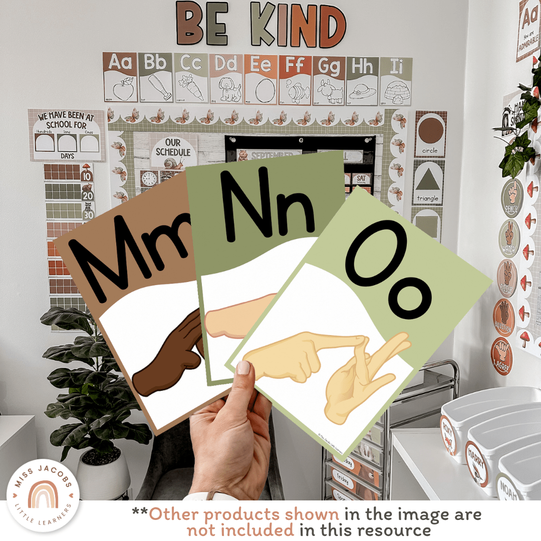 Auslan Alphabet Posters (Australian Sign Language) - Woodland - MJLL ...
