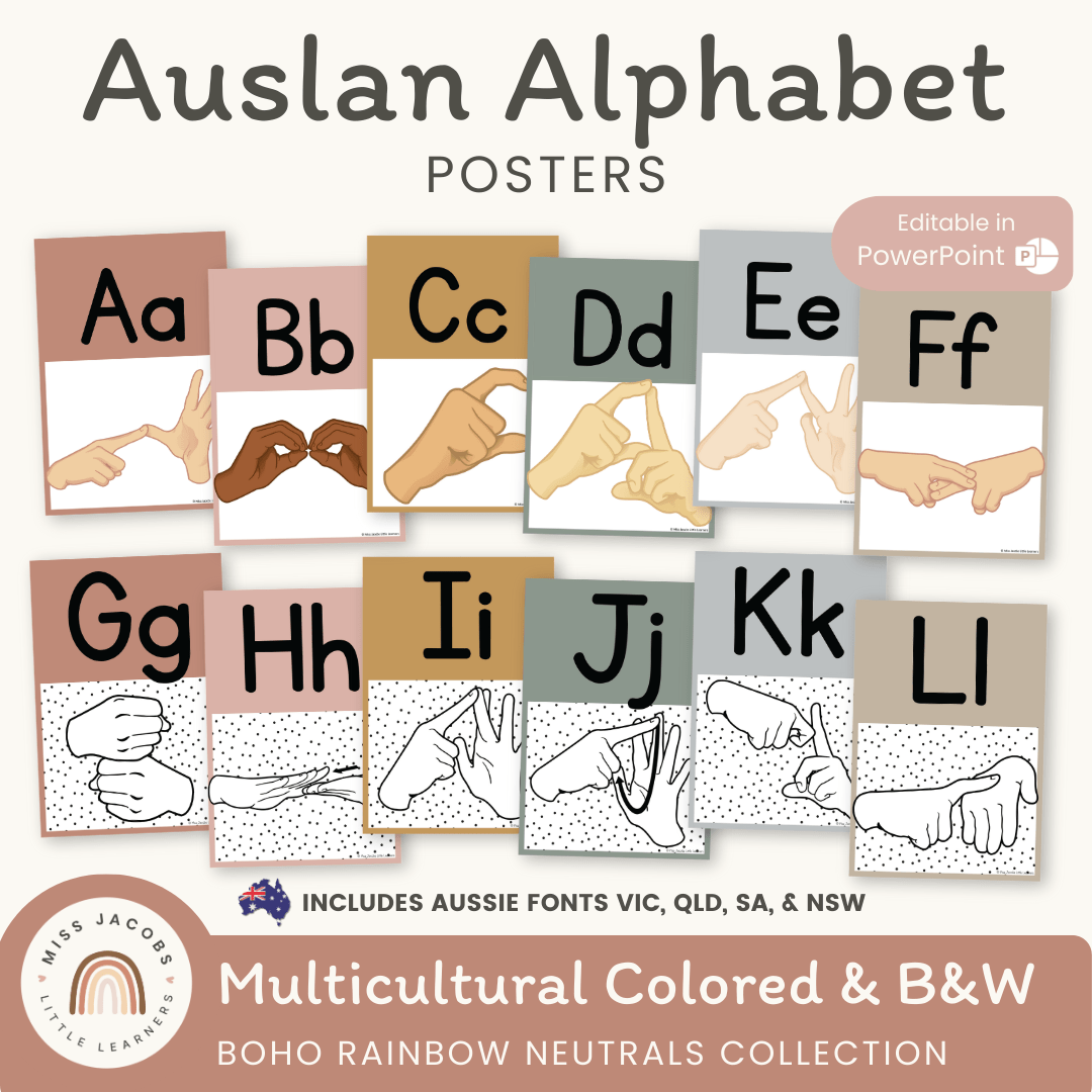 Auslan Alphabet Poster – Miss Jacobs Little Learners