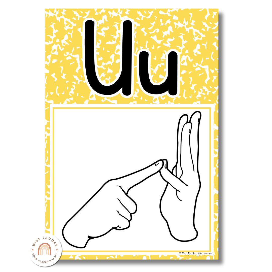 Auslan Alphabet Posters - Australian Sign Language - Cutesy - MJLL