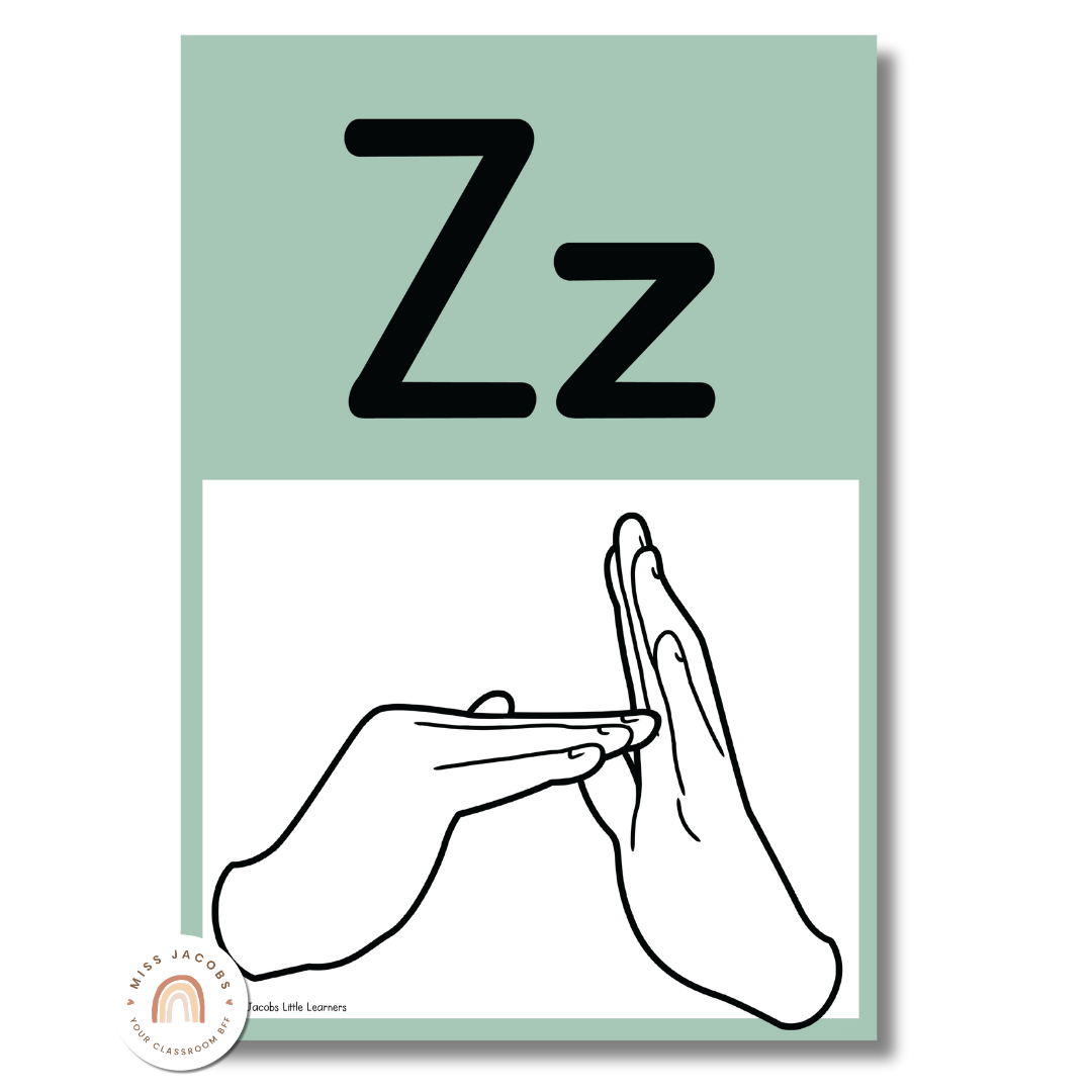 Auslan Alphabet Posters - Australian Sign Language - Simply Pastel - MJLL