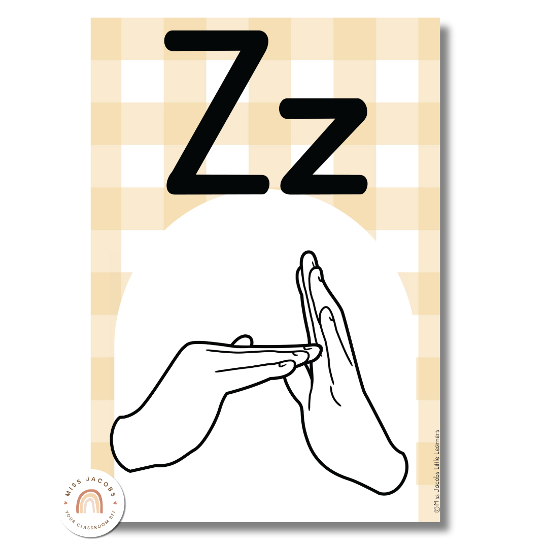 Auslan (Australian Sign Language) Alphabet Posters | Daisy Gingham Neu