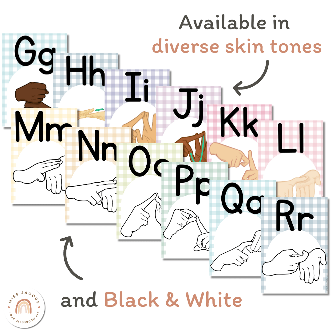 Auslan Alphabet Poster Page 4 - Miss Jacobs Little Learners