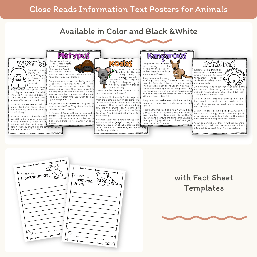 Australian Animals Unit - Australian Curriculum - MJLL – Miss Jacobs ...