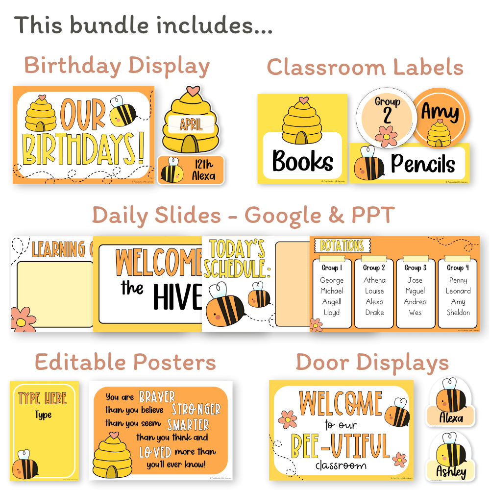 Bee Hive Theme Classroom Essentials Decor Pack - Miss Jacobs – Miss ...