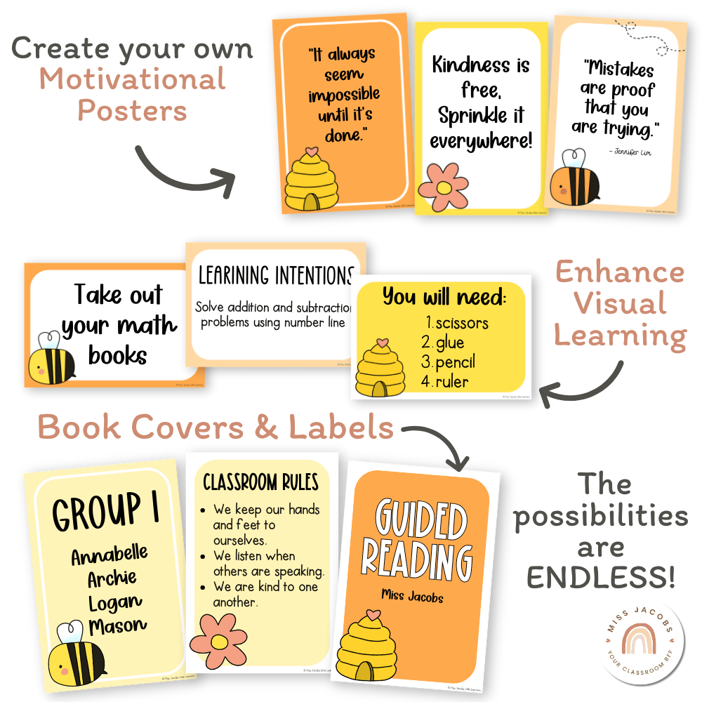 Bee Hive Theme Classroom Essentials Decor Pack - Miss Jacobs – Miss ...