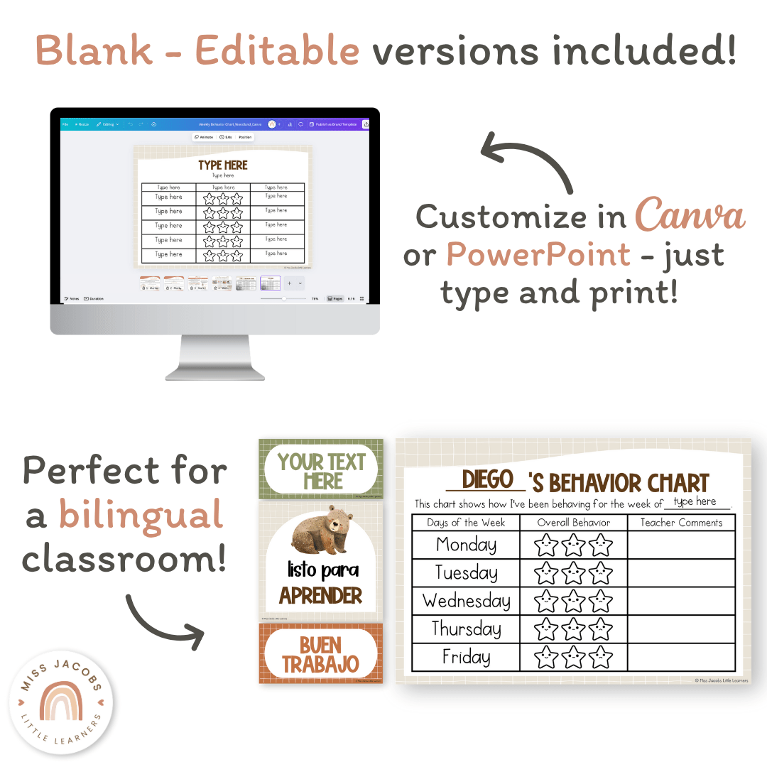 Behavior Clip Chart - Woodland Theme Classroom Decor - MJLL – Miss ...