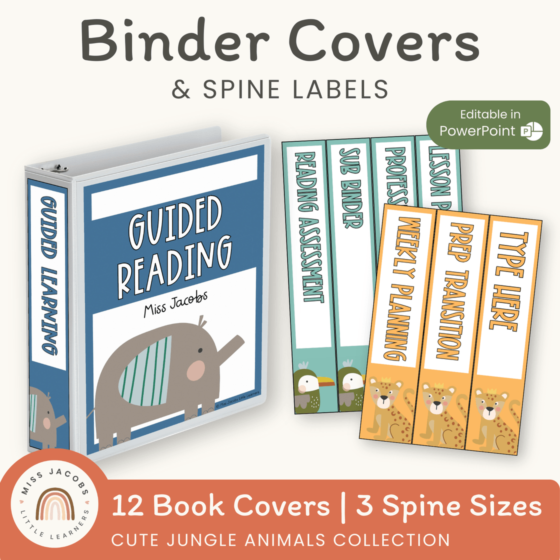 Binder Covers and Spines | Cute Jungle Animals – Miss Jacobs Little ...