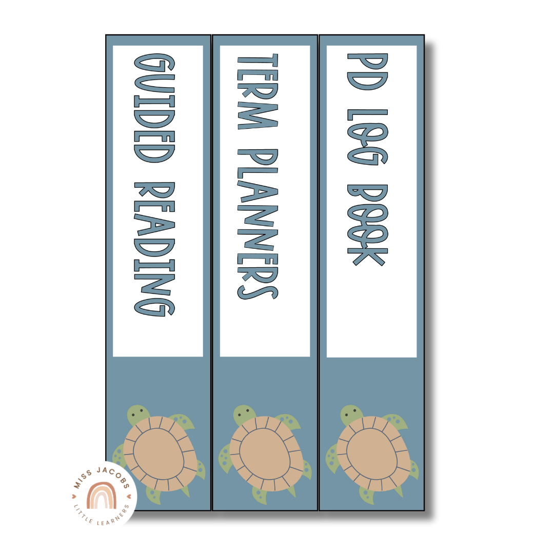Binder Covers and Spine Labels - Cute Sea Life Classroom Decor