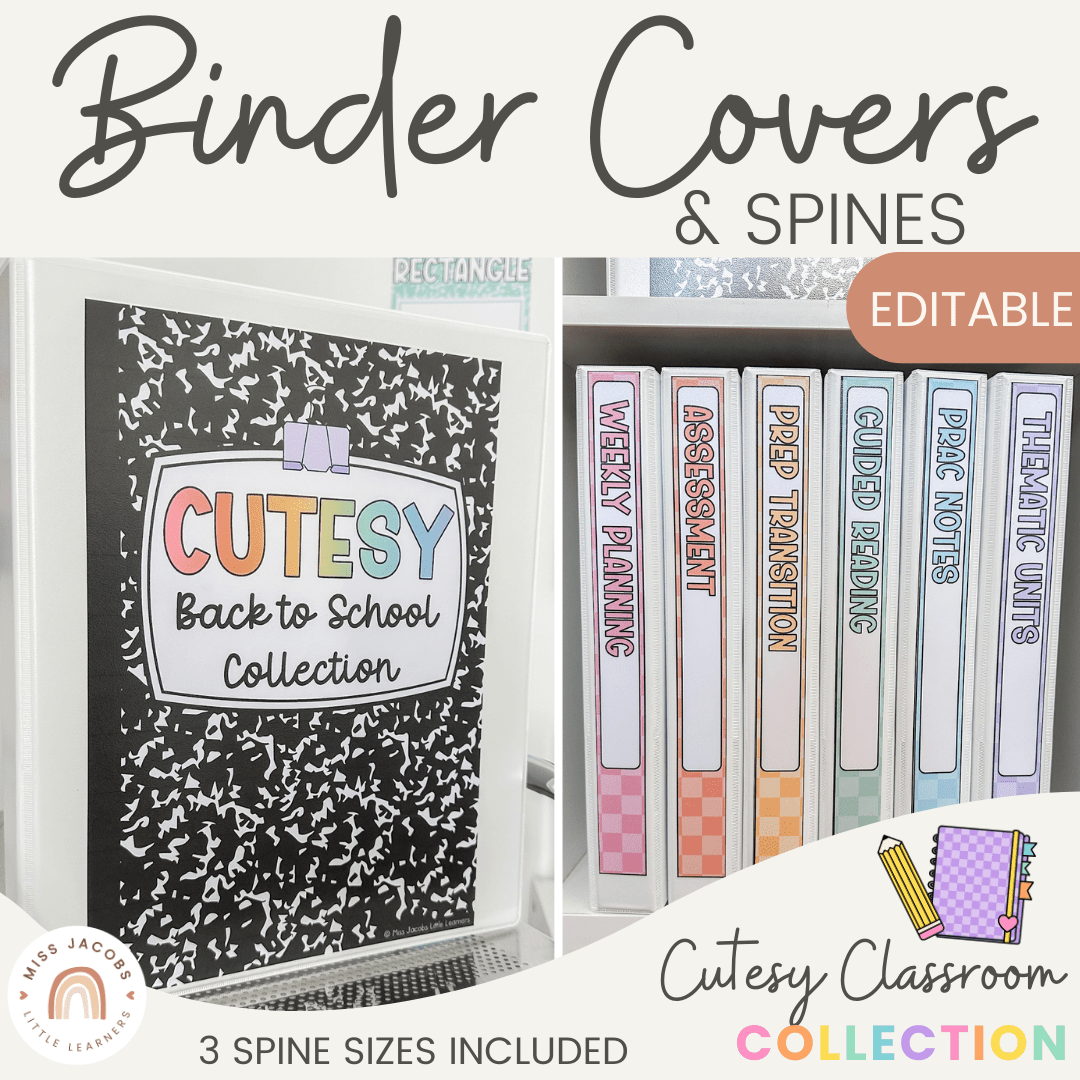 Binder Covers and Spine Labels - Cutesy Classroom Theme - Miss Jacobs ...