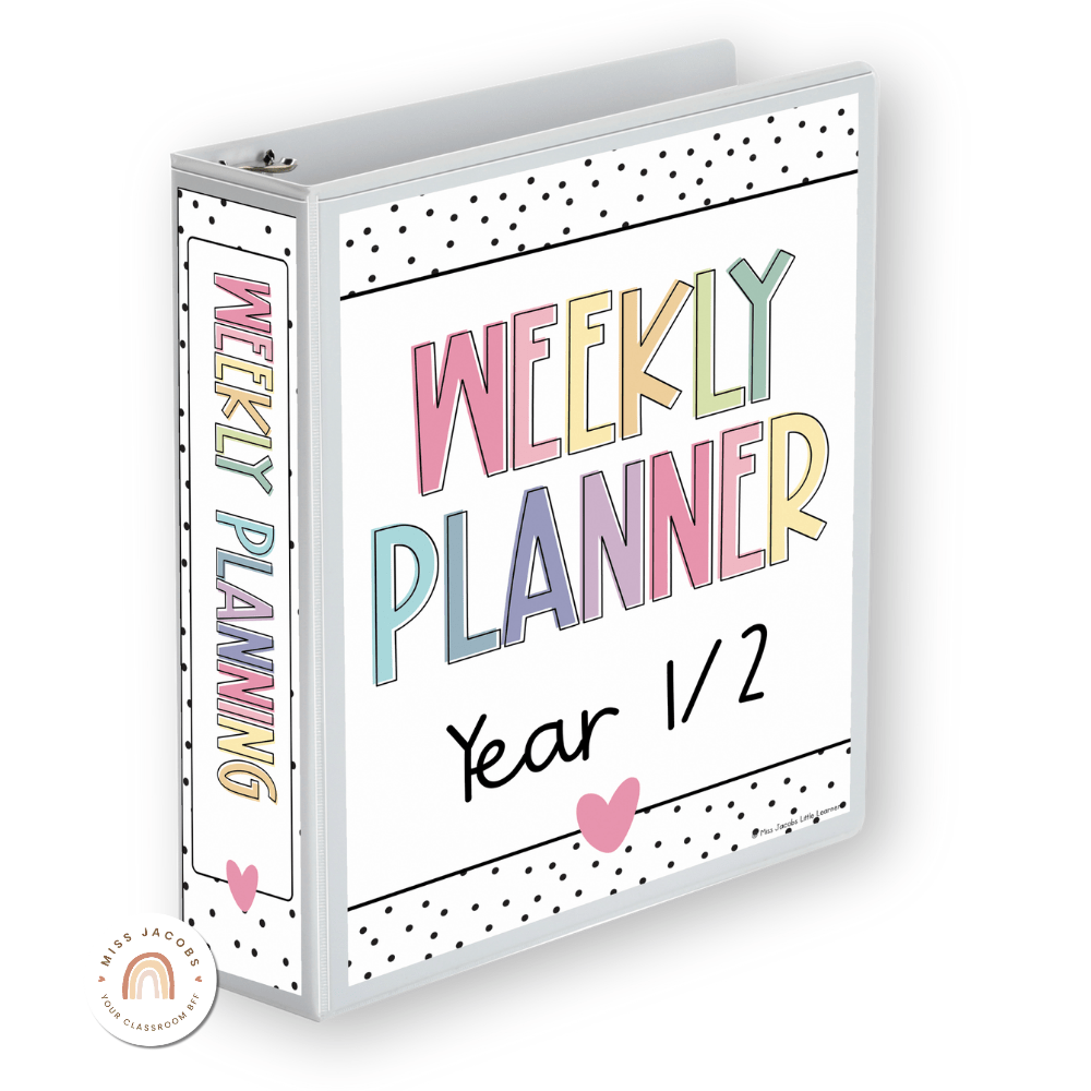 Binder Covers and Spine Labels - Spotty Pastel Classroom Theme - MJLL