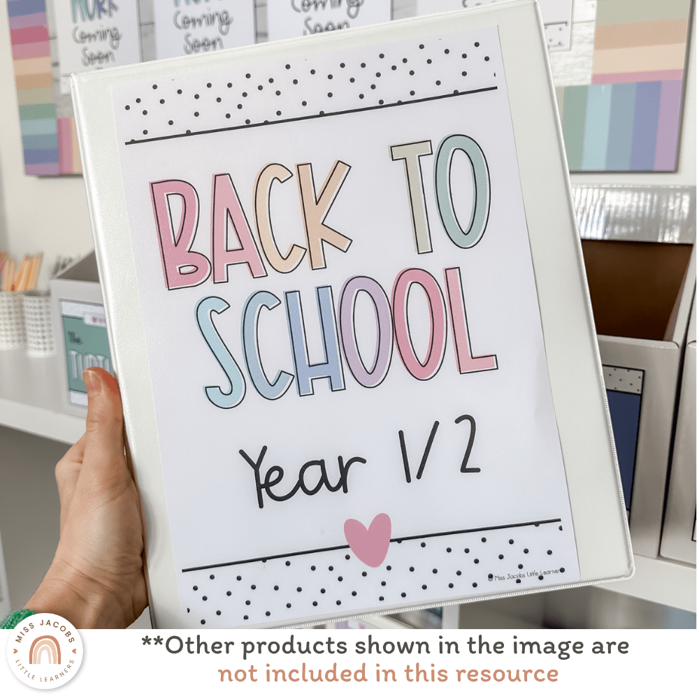 Binder Covers and Spine Labels - Spotty Pastel Classroom Theme - MJLL
