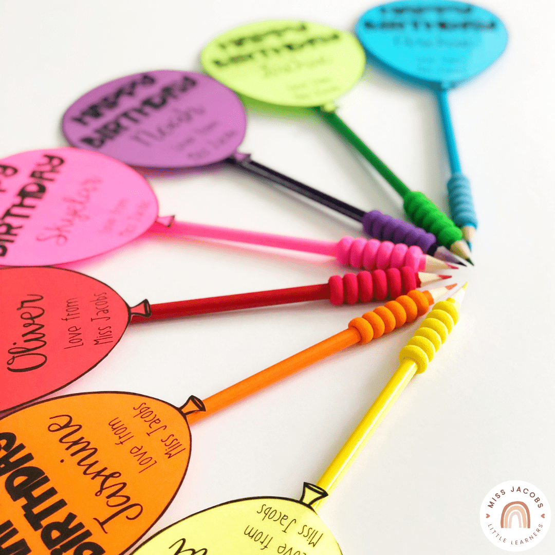 Birthday Balloon Straw Toppers | Birthday gift for students – Miss ...
