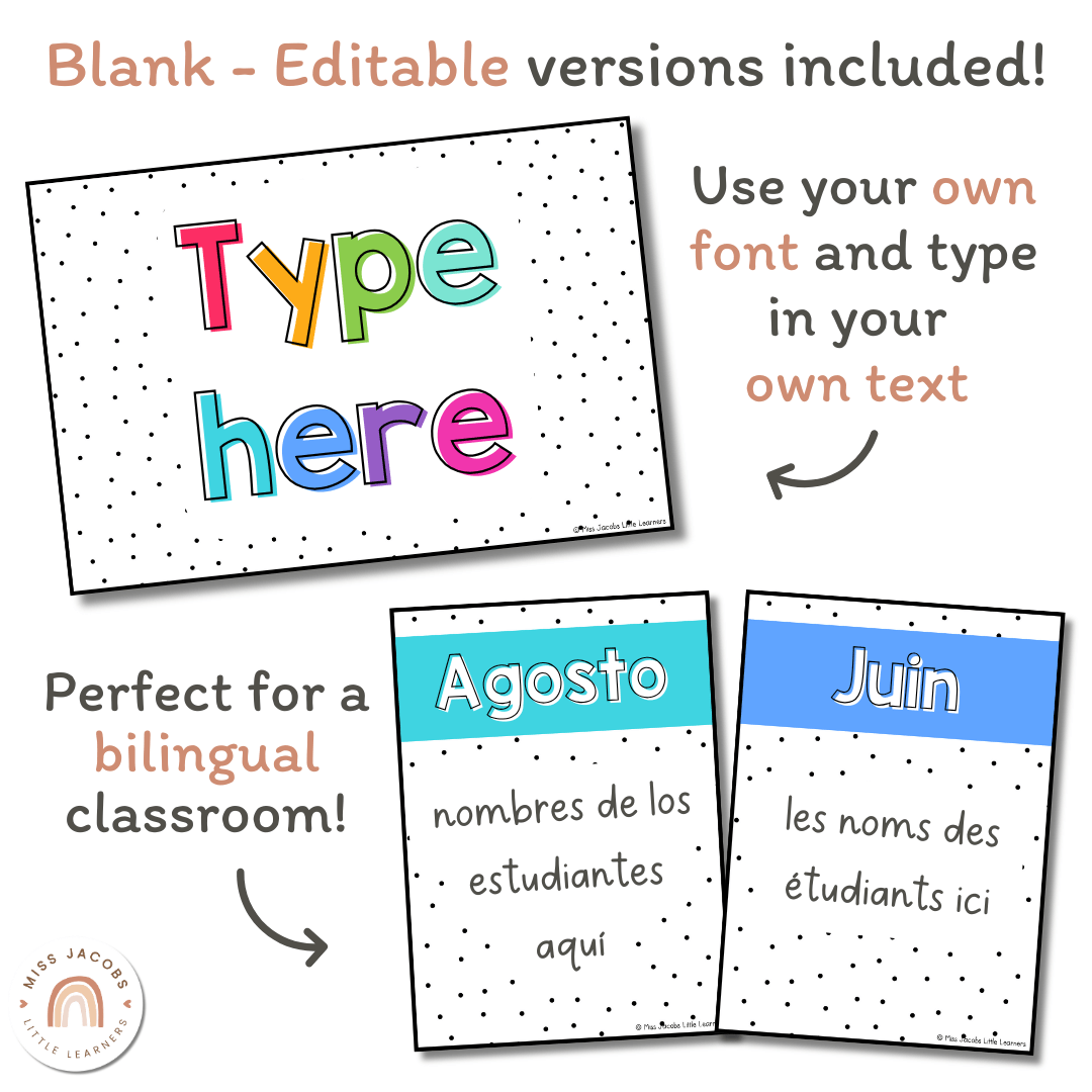 Birthday Chart - Spotty Bright Theme - Miss Jacobs – Miss Jacobs Little ...