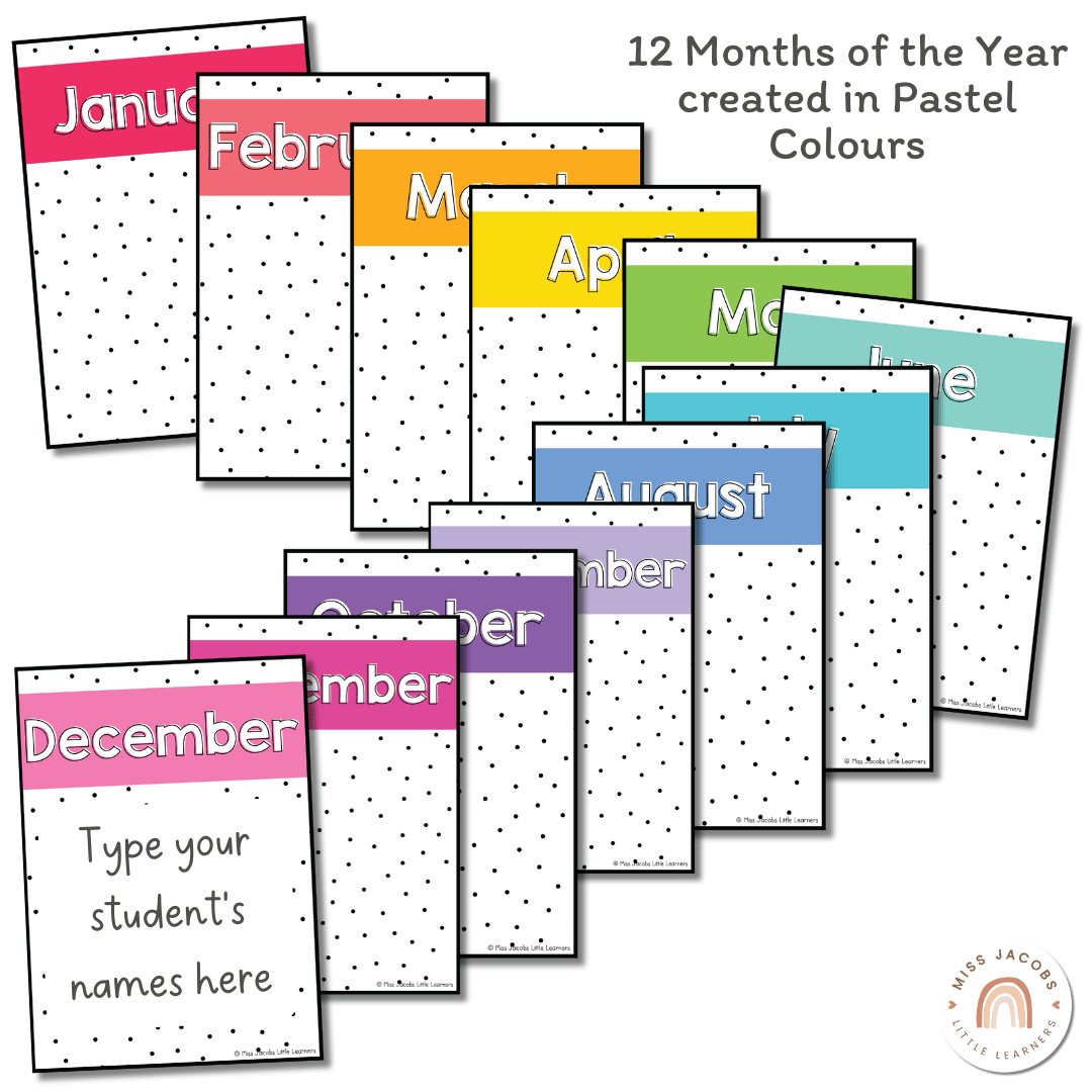 Birthday Chart - Spotty Bright Theme - Miss Jacobs – Miss Jacobs Little ...