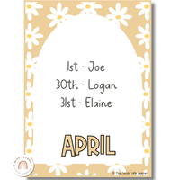 Birthday Display | Daisy Gingham Pastels – Miss Jacobs Little Learners